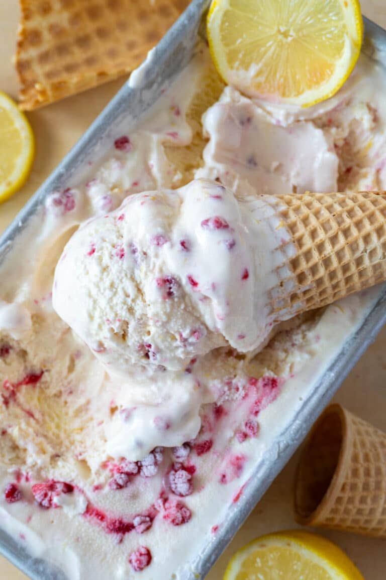 Homemade Raspberry Lemon Ice Cream